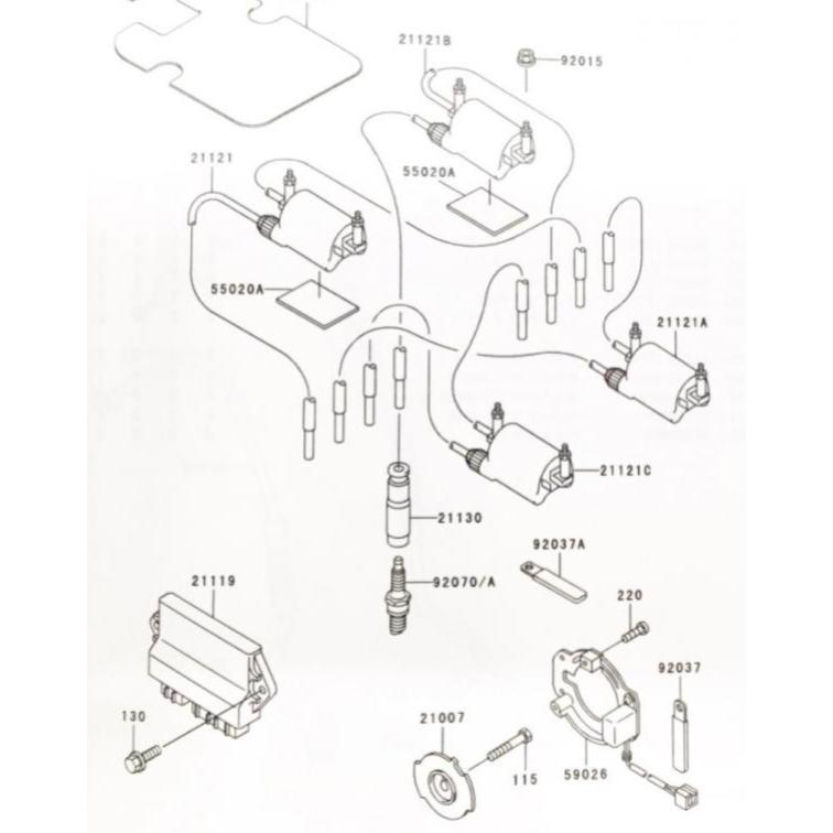 カワサキ ゼファー1100(ZRT10A) パルシングコイル 図中(59026番 カワサキ ゼファー1100(ZRT10A) パルシングコイル 図中(59026番