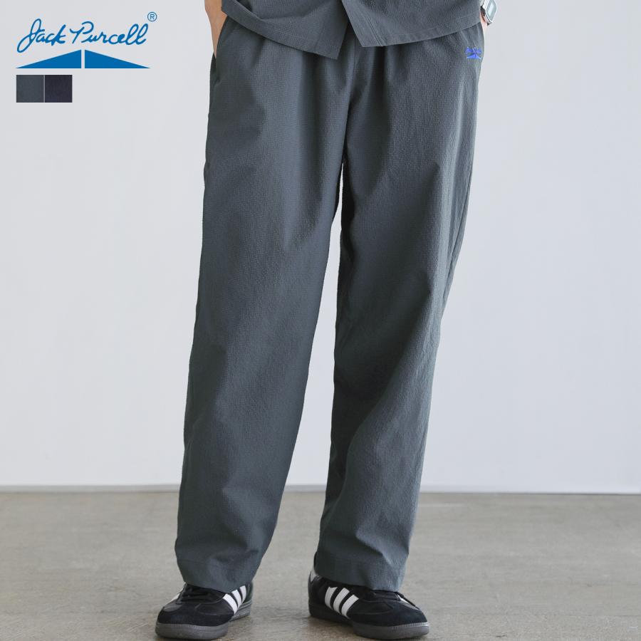 JACK PURCELL 【セットアップ対応】 イージーパンツ ワイドパンツ 春 春服 夏 夏服 シアサッカー ブランドロゴ しじら織り カジュアル アウトドア ストレッチ 5222-8461 ...