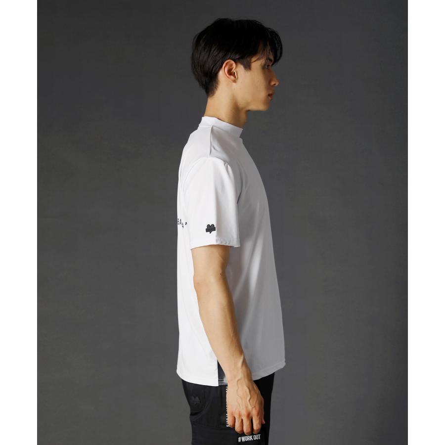 LUXE/R 【セットアップ対応】ゴルフウェア メンズ トップス ハイネック 夏 夏服 接触冷感 吸水 伸縮 速乾 ナイロン ゴルフ 半袖 ストレッチ バイカラー 配色 45988 ...