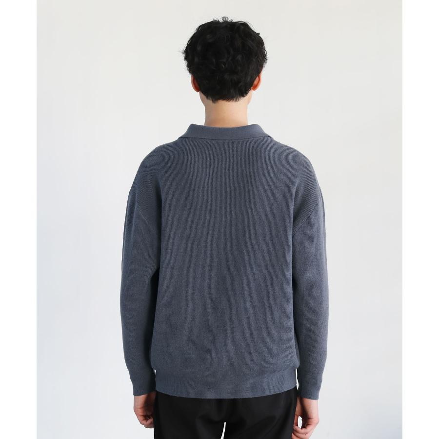 ニット スキッパーニット メンズ 長袖 ウォッシャブル 開襟 伸縮 ニット スキッパーニット メンズ 長袖 ウォッシャブル 開襟 伸縮