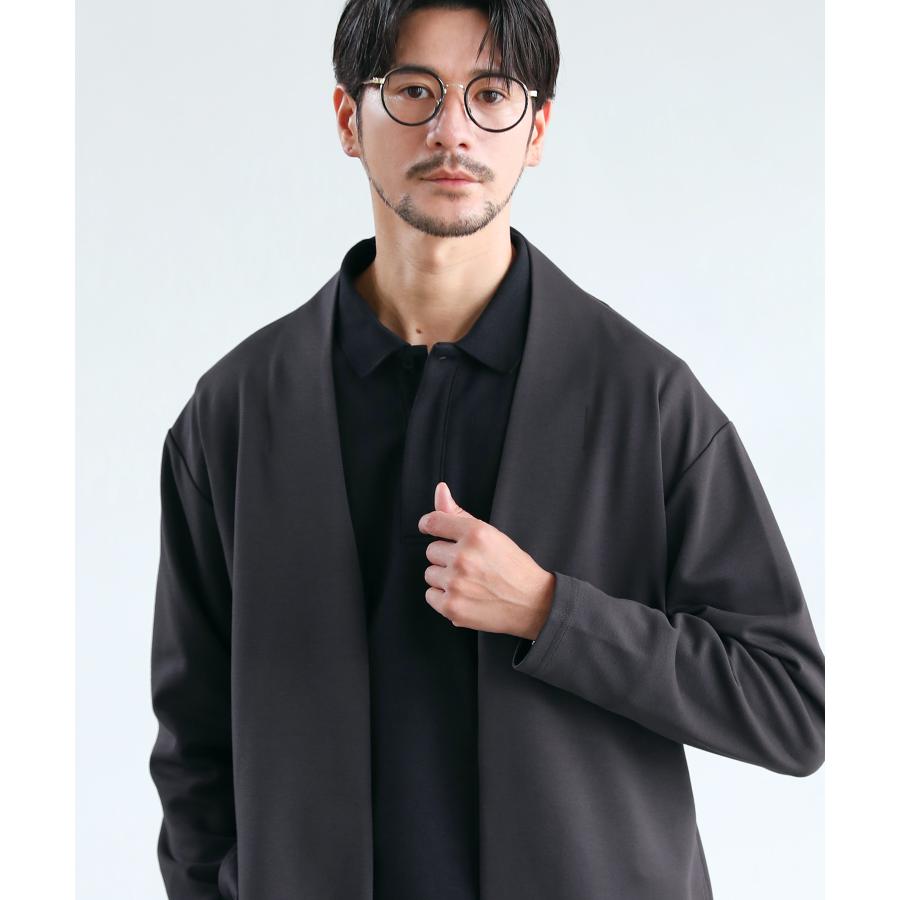 SPU ポロシャツ メンズ 秋 秋服 長袖 鹿の子 抗菌 防臭 機能性 ハーフボタン 比翼 ポリエステル 重ね着 袖リブ 無地 杢 ブラック チャコール 杢グレー ライトグレー ...