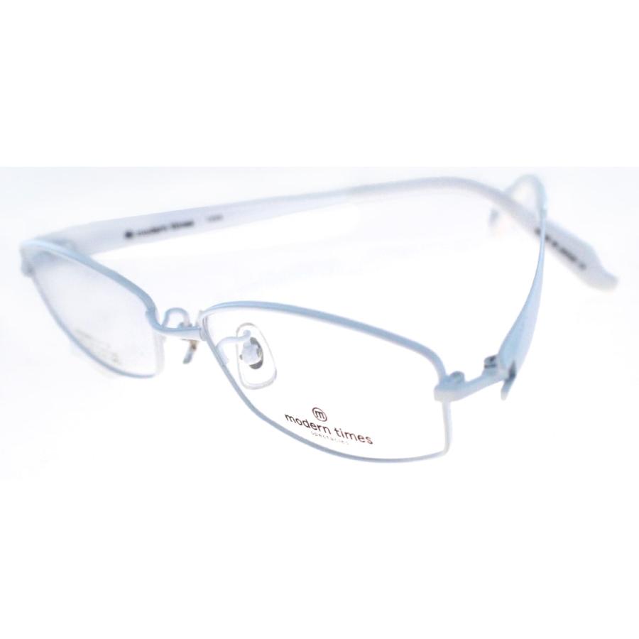 [レンズセット] モダンタイムス メガネフレーム メガネ UV420 レンズつき MT-1055-12 54 形状安定 フルリム ホワイト ...