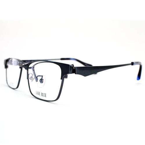 SAXE BLUE ザックスブルー SB-7150 55サイズ スクエア フレームボストン フルリム 跳ね上げメガネ 軽量 度付き可 ...