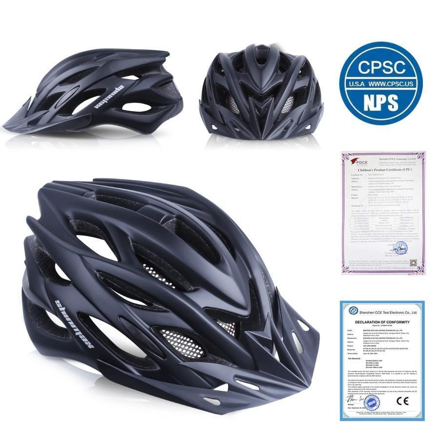 Shinmax 自転車 ヘルメット 大人 CPSC認定済み LEDライト付 ロードバイクヘルメット 57cm~62cm 軽量 虫対策 サンバイザー : nk3-0005452 : gooday ...