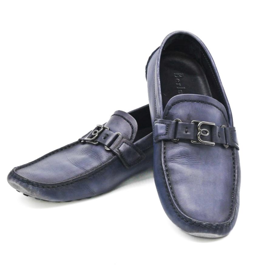 【お値引き】Berluti ベルルッティ ローファー スリッポン ドライビングシューズ ボリュート レザー ブルー 青 約27cm : ブランド買取販売SRC - 通販 - Yahoo!ショッピング