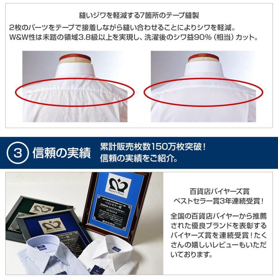 CHOYA SHIRT FACTORY 日清紡アポロコット【3枚セット】 長袖