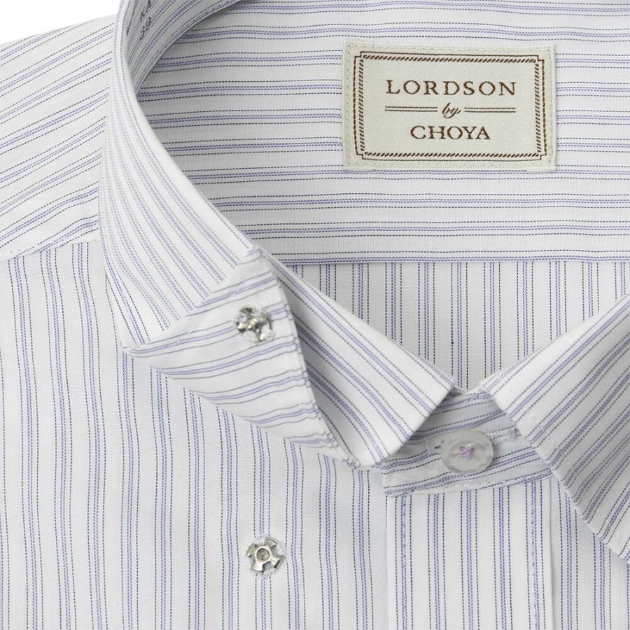 LORDSON by CHOYA 半袖 ワイシャツ メンズ形態安定加工 パープル