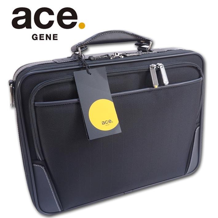 ace. GENE LABEL エースジーン ブリーフケース A4 ポストクリップAT メンズ ブラック 黒 ビジネスバッグ 2WAY 日本製 ショルダーバッグ 通勤 出張 : セレクト ...