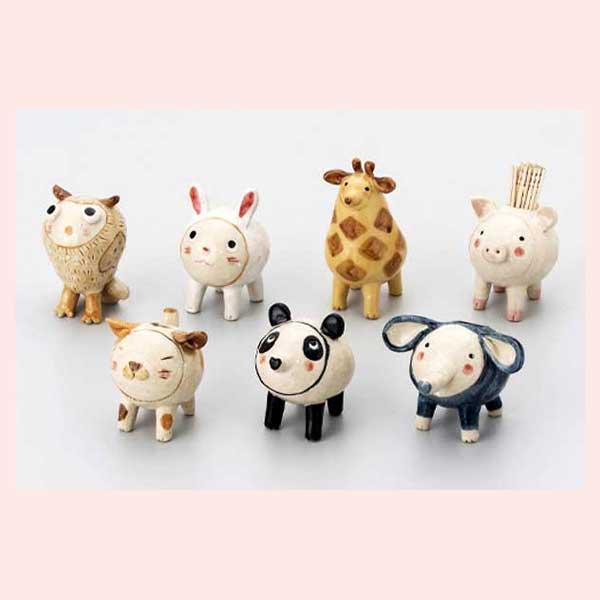 美濃焼 アニマル ようじ花入／7種類 : mmtk-mt-0142-3-4-z7 : セレクトショップ hana Yahoo!店 - 通販 - Yahoo!ショッピング