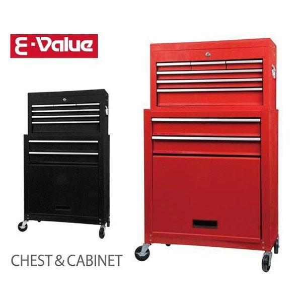 E-Value ツールキャビネット キャスター付 大型 ツールボックス ETR108R(BK) 工具箱 キャビネット おしゃれ 引き出し ツールチェスト ガレージ : エスエスネット - 通販 ...
