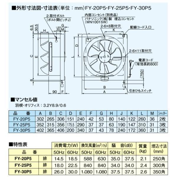 パナソニック 換気扇 羽30cm/埋込35cm FY-30P6 台所 スタンダード形 キッチン 台所用換気扇 : エスエスネット - 通販 - Yahoo!ショッピング