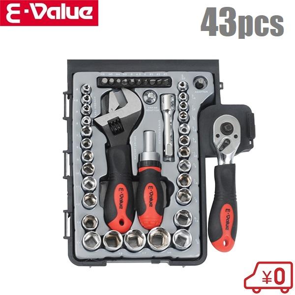ラチェットレンチセット 工具セット 家庭用 E-Value ETS-43 ツールセット ラチェットドライバー モンキーレンチ セット : S.S net - 通販 - Yahoo!ショッピング