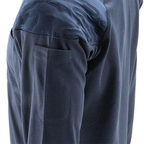 SK11 ショルダーキルトポロシャツ 長袖 ネイビー M 紺 肩 保護 作業着 620121-NVY-M : S.S net - 通販 ...