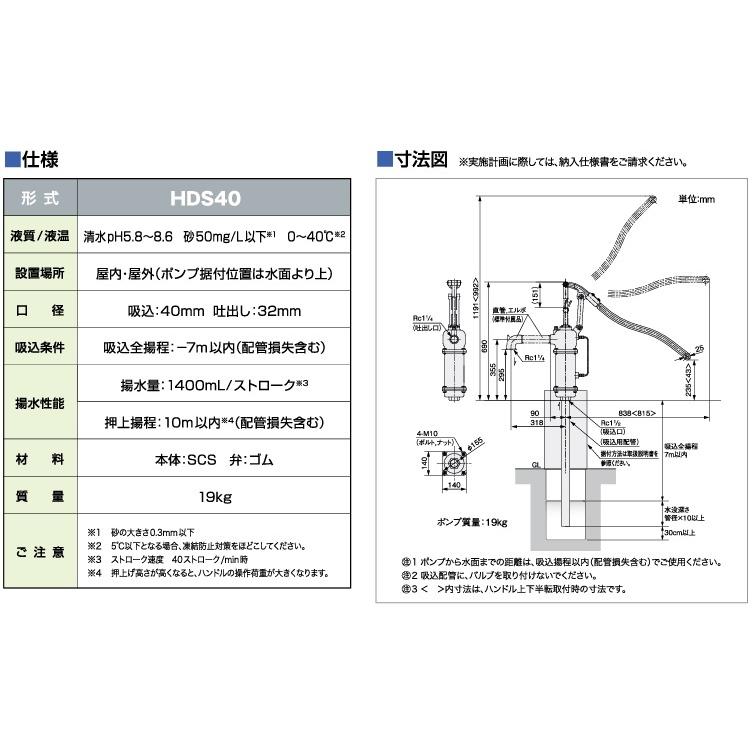 川本ポンプ 井戸ポンプ 手押しポンプ 40mm HDS40 手動ポンプ 手 川本ポンプ 井戸ポンプ 手押しポンプ 40mm HDS40 手動ポンプ 手