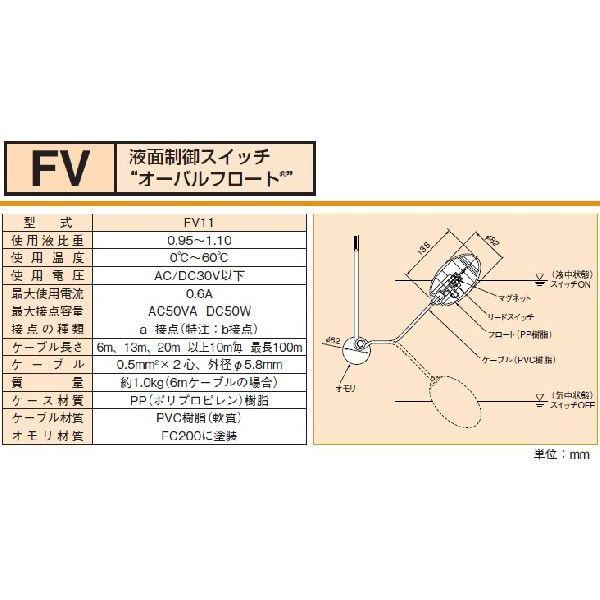 新明和工業 水中ポンプ用 液面制御スイッチ オーバルフロート FV11 ケーブル6m付 FV-11 部品 : S.S net - 通販 ...