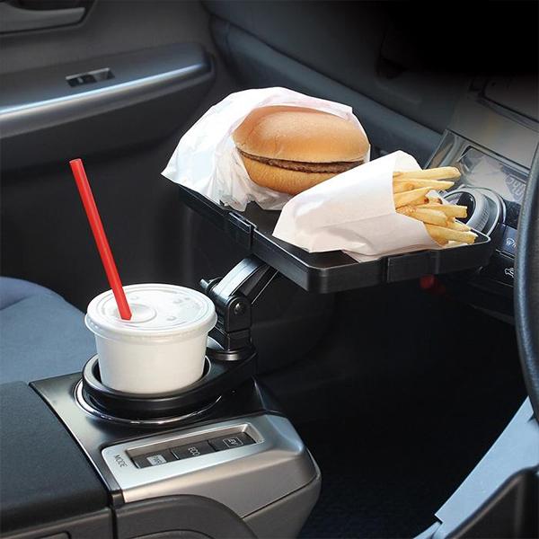 YAC 車用 テーブル ドリンクホルダー フック付 車で食事テーブル トレイ 運転席 助手席 隙間 丸型 ペットボトルホルダー ZE68 : yac-4979969-070682 : S.S ...