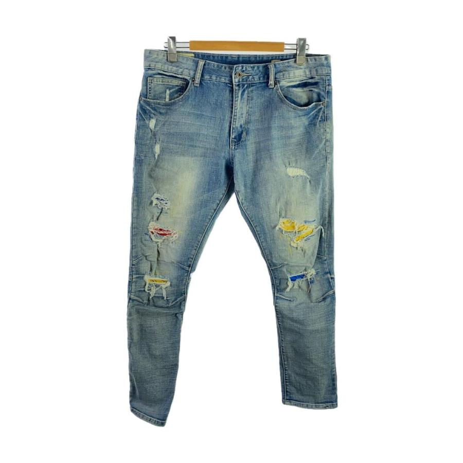 SMOKE RISE/Whiskered Faded Blue Skinny Moto Stretch/TSON901 : セカンドストリート ...