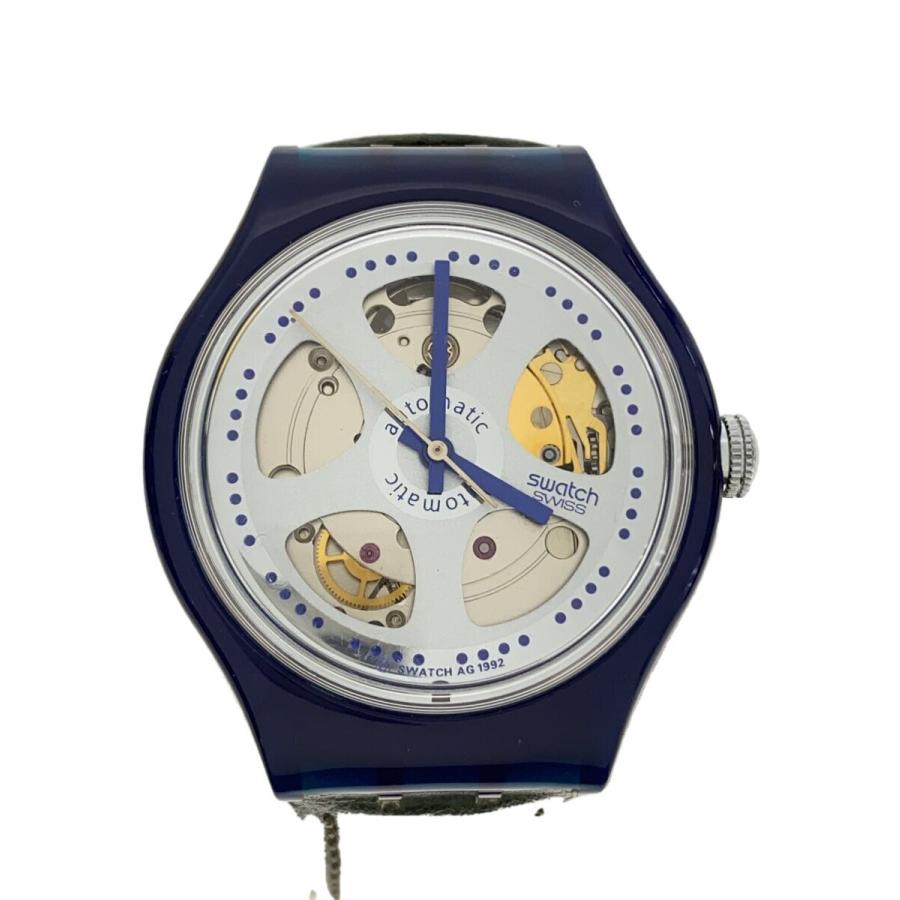 SWATCH 自動巻腕時計/アナログ/レザー/SLV/GRN// : セカンドストリートYahoo!店 - 通販 - Yahoo!ショッピング