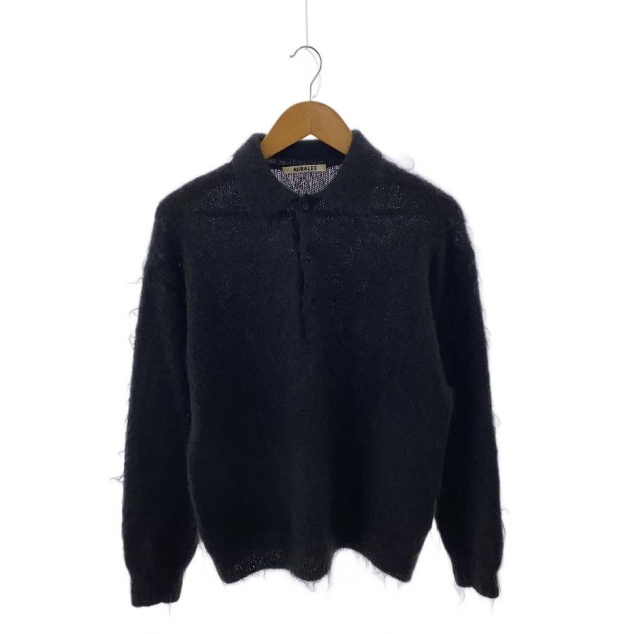 AURALEE 24AW/BRUSHED SUPER KID MOHAIR KNIT POLO/3/モヘア/BLK/A24AP02KM : セカンドストリートYahoo!店 - 通販 ...