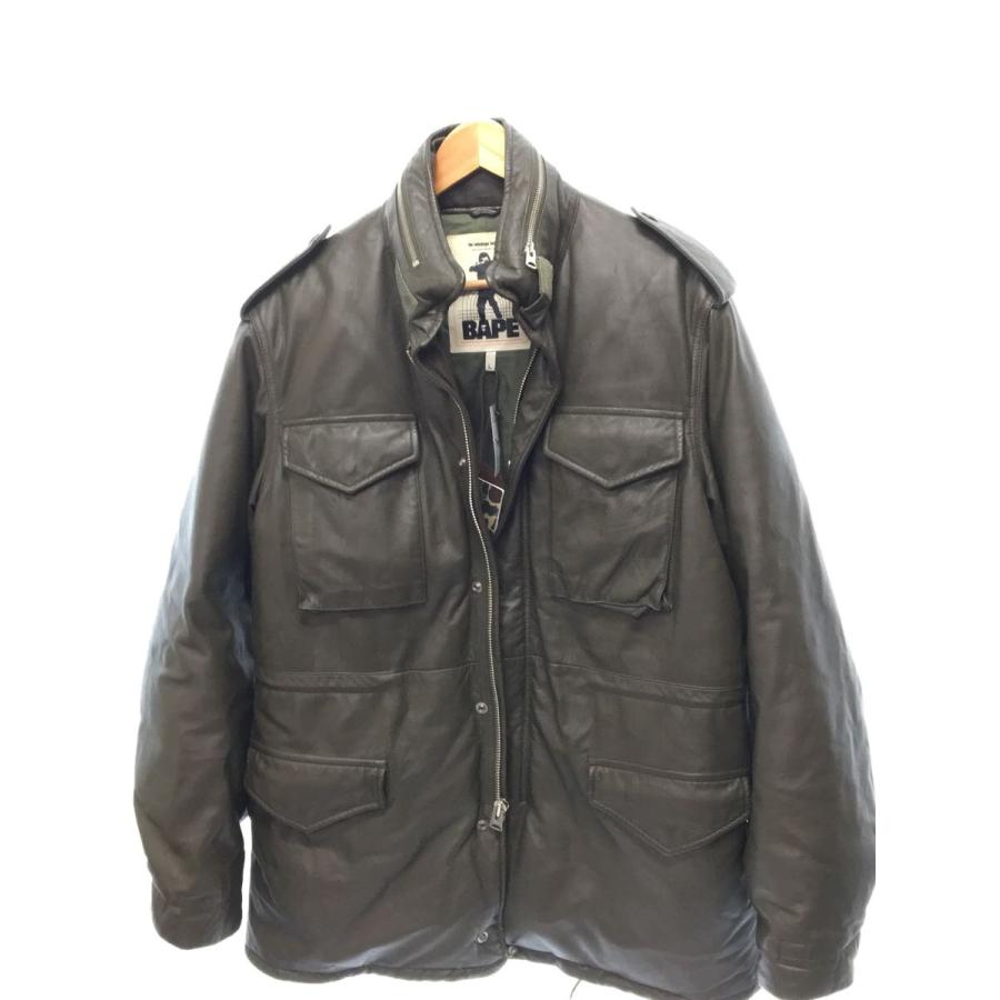 A BATHING APE m-65//レザージャケット・ブルゾン/L/レザー/KHK/無地 : 2333492107093 : セカンドストリートYahoo!店 - 通販 - Yahoo ...