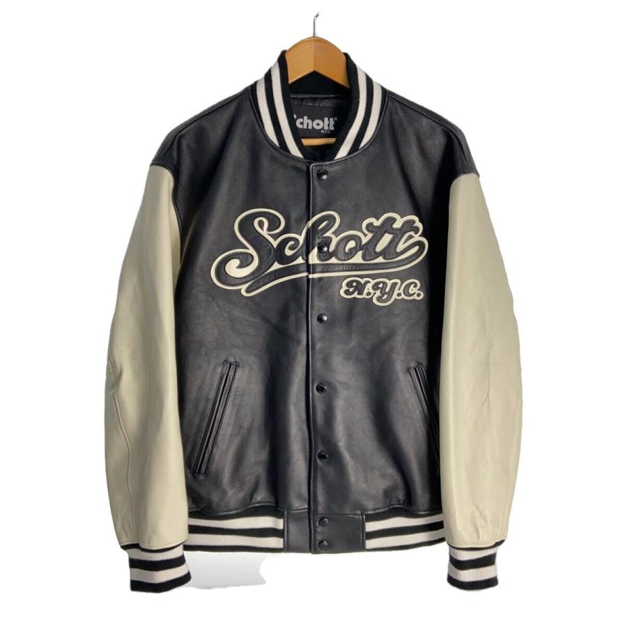 Schott FULL LEATHER STADIUM JACKET/スタジャン/L/レザー/ブラック/3121032/ショット : セカンドストリートYahoo!店 - 通販 - Yahoo ...
