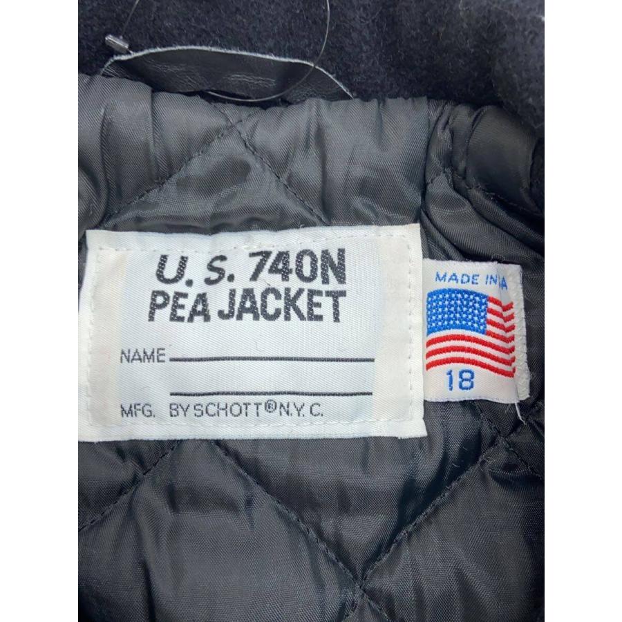Schott PEA JACKET/740N/ピーコート/--/ウール/BLK/無地/7408/USA製// : セカンドストリートYahoo!店 - 通販 - Yahoo!ショッピング