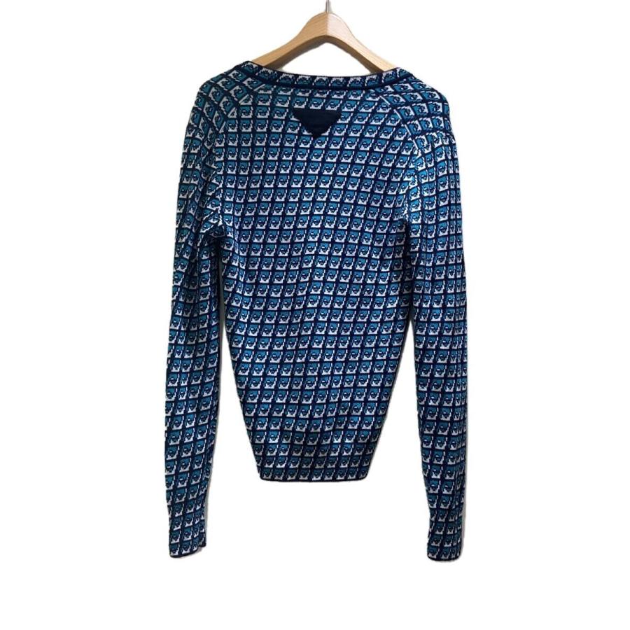PRADA 総柄カーディガン/UMG090 S212 1ZJ3/48/ウール/NVY : セカンドストリートYahoo!店 - 通販 - Yahoo!ショッピング