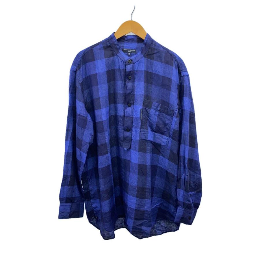 COMME des GARCONS HOMME 22SS/プルオーバーバンドカラーシャツ/M/リネン/ブルー/チェック/HI-B020 AD2021 : セカンドストリートYahoo!店 ...