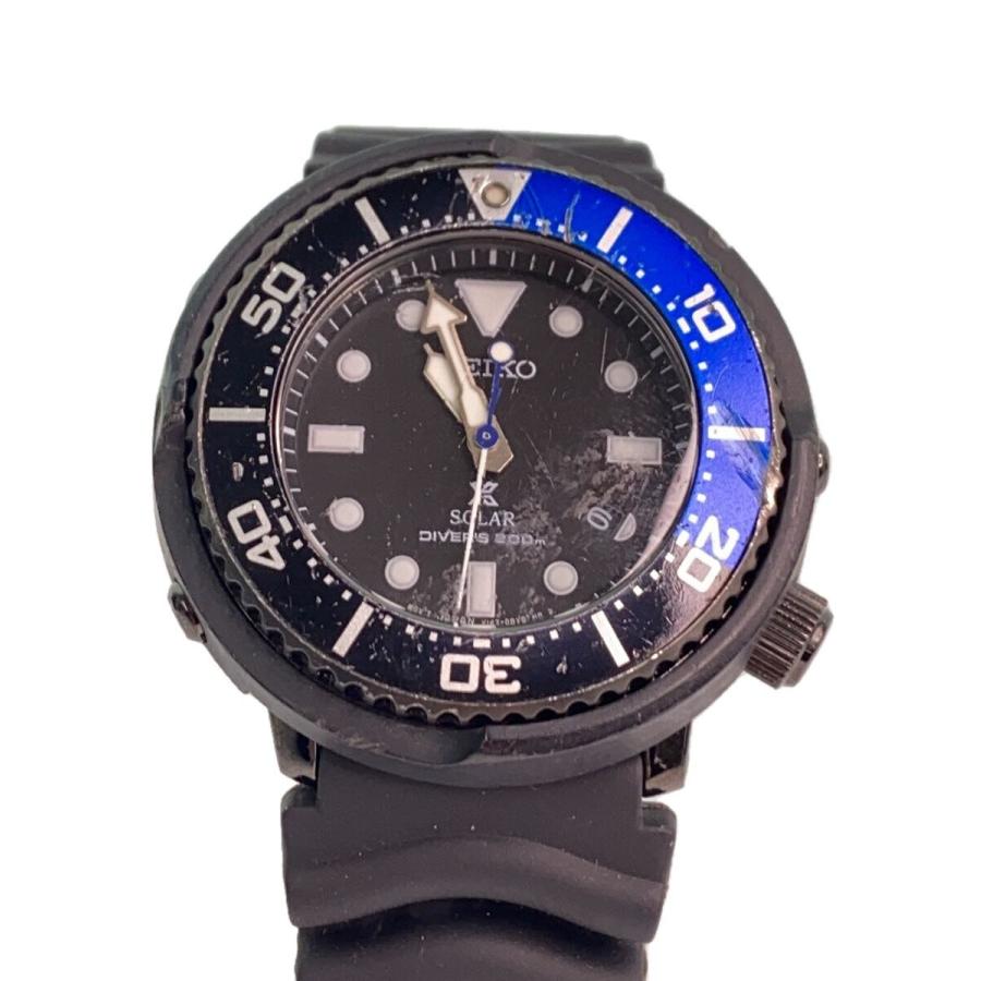 SEIKO◇ソーラー腕時計/アナログ/ラバー/BLK/BLK/V147-0BL0 SEIKO◇ソーラー腕時計/アナログ/ラバー/BLK/BLK/V147-0BL0