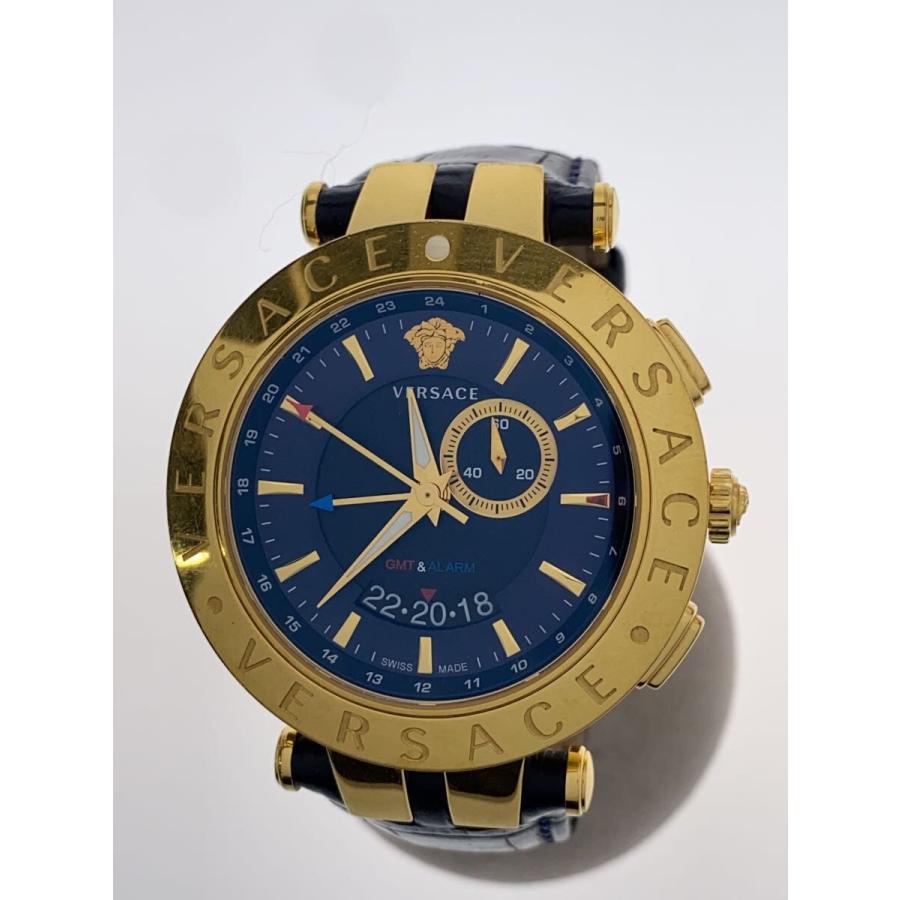 VERSACE クォーツ腕時計/アナログ/レザー/NVY/NVY/29G : セカンドストリートYahoo!店 - 通販 - Yahoo!ショッピング