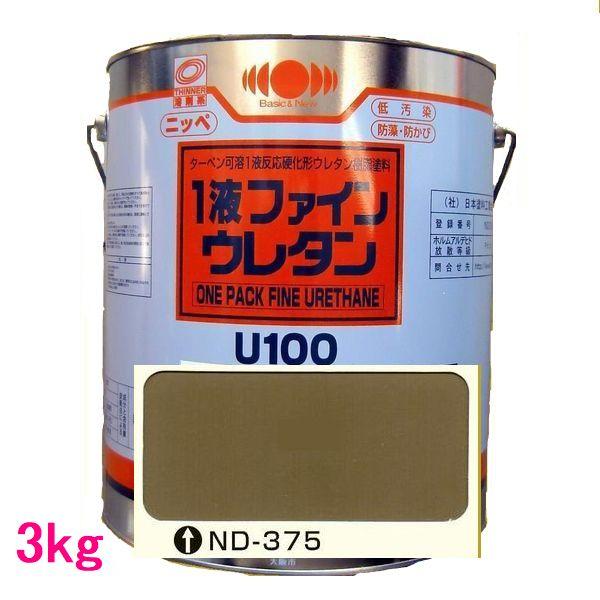 日本ペイント 1液ファインウレタンU100 色：ND-375 3kg : SSペイント - 通販 - Yahoo!ショッピング