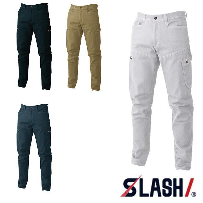 02802 ストレッチコットンカーゴ SLASH シンメン SHINMEN 作業服・作業着 S〜6L 綿98%・ポリウレタン2% ...