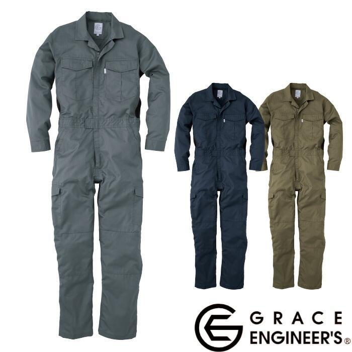 社名刺繍無料 GE-527 シャドーストライプ・サマー長袖ツナギ エスケープロダクト 春夏 GRACE ENGINEER'S つなぎ服 オーバーオー : SSS-UNIFORM - 通販 ...