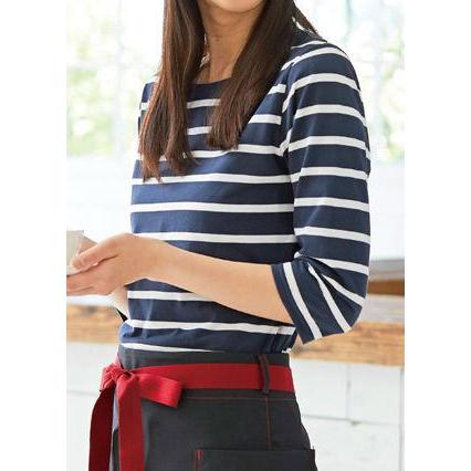 HM25 ボーダーTシャツ七分袖 KAZEN シャツ 厨房 サービス SS〜3L 綿60％・ポリエステル40％ 30CVCボーダー : SSS-UNIFORM - 通販 - Yahoo!ショッピング