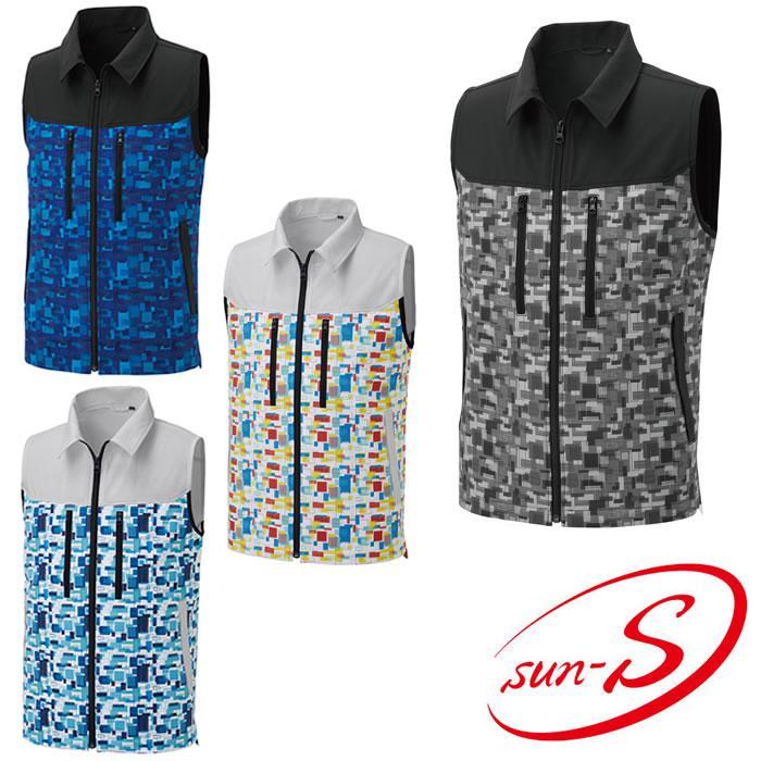 RE12302 ベスト サンエス SUN-S 作業服・作業着 社名刺繍無料 帯電防止 ストレッチ S〜5L ポリエステル100％ 二重織ストレッチ : SSS-UNIFORM - 通販 ...