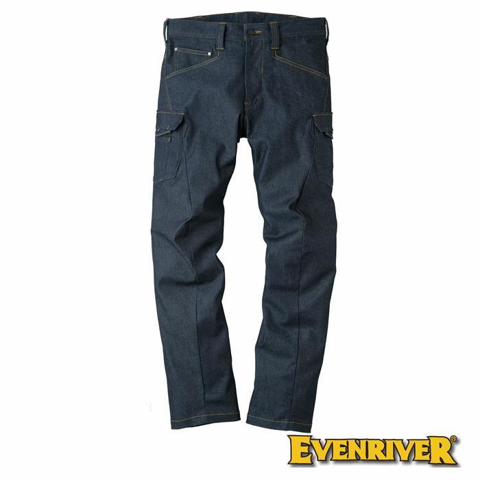 USD402 ストレッチデニムカーゴ EVENRIVER イーブンリバー デニム 作業服 作業着 S（74cm）〜5L（100cm） 綿99％・ポ : SSS-UNIFORM - 通販 ...