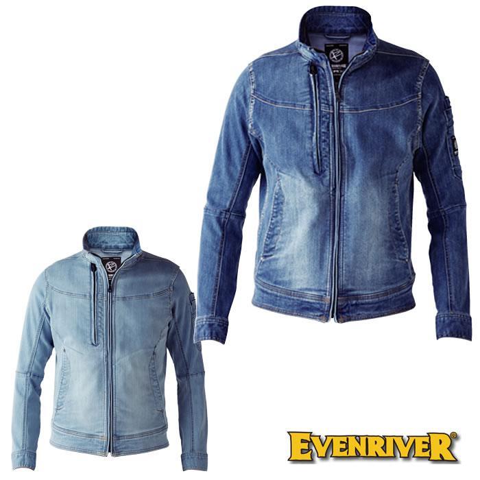 ストレッチ デニム 作業服 USD907 ストレッチデニムブルゾンX9 EVENRIVER イーブンリバー 作業着 S〜5L 綿72％・ポリエステ : SSS-UNIFORM - 通販 ...