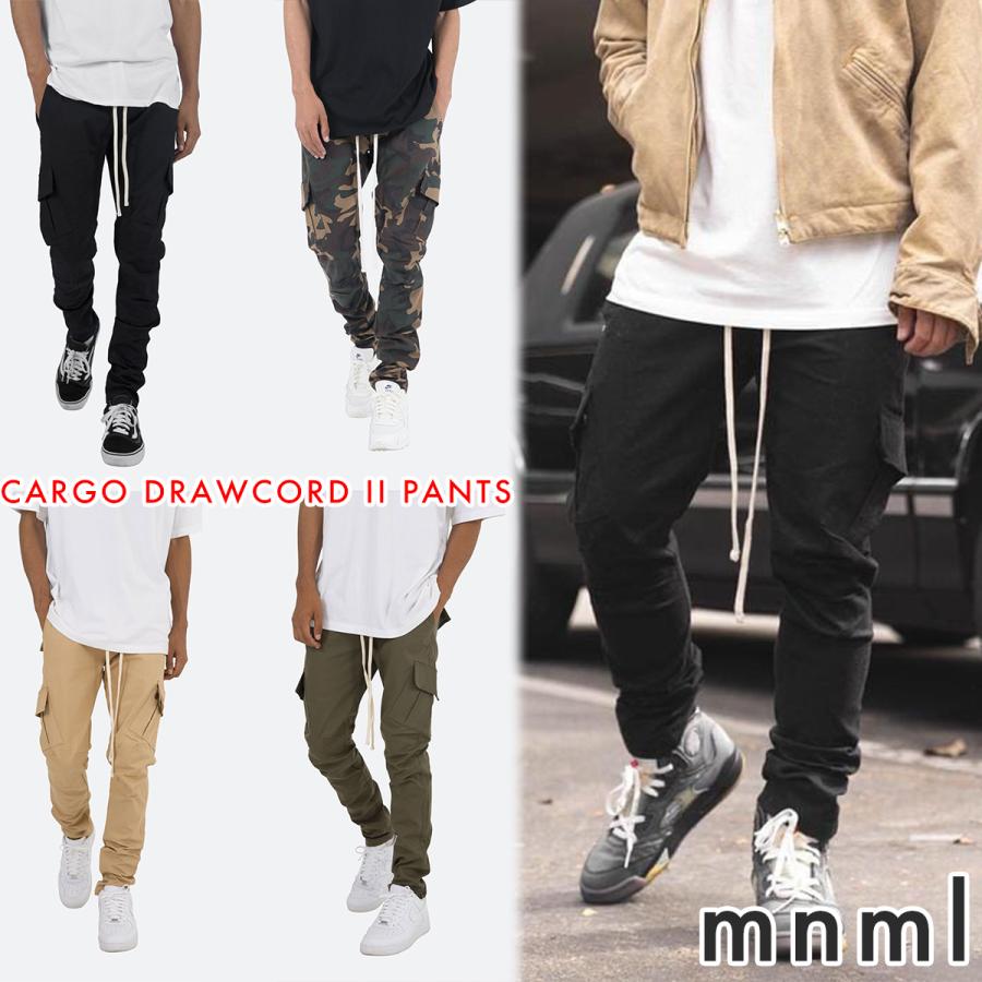 MNML ミニマル カーゴパンツ ブラック CARGO DRAWCORD II PANTS スリム テーパード 韓国 ファッション ユ00582 : 6900000030024 : WILLS ...