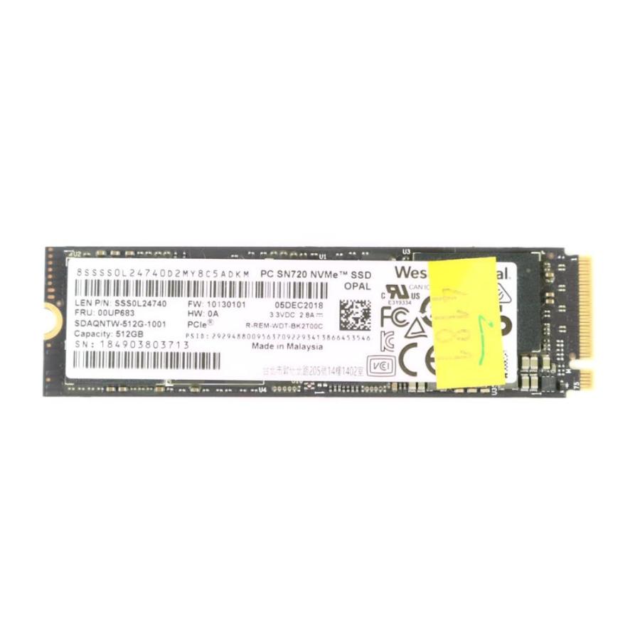 WD SSD 512GB SN720 ウエスタンデジタル Western Digital M.2 2280 PCIe Gen3 x4 NVMe ...