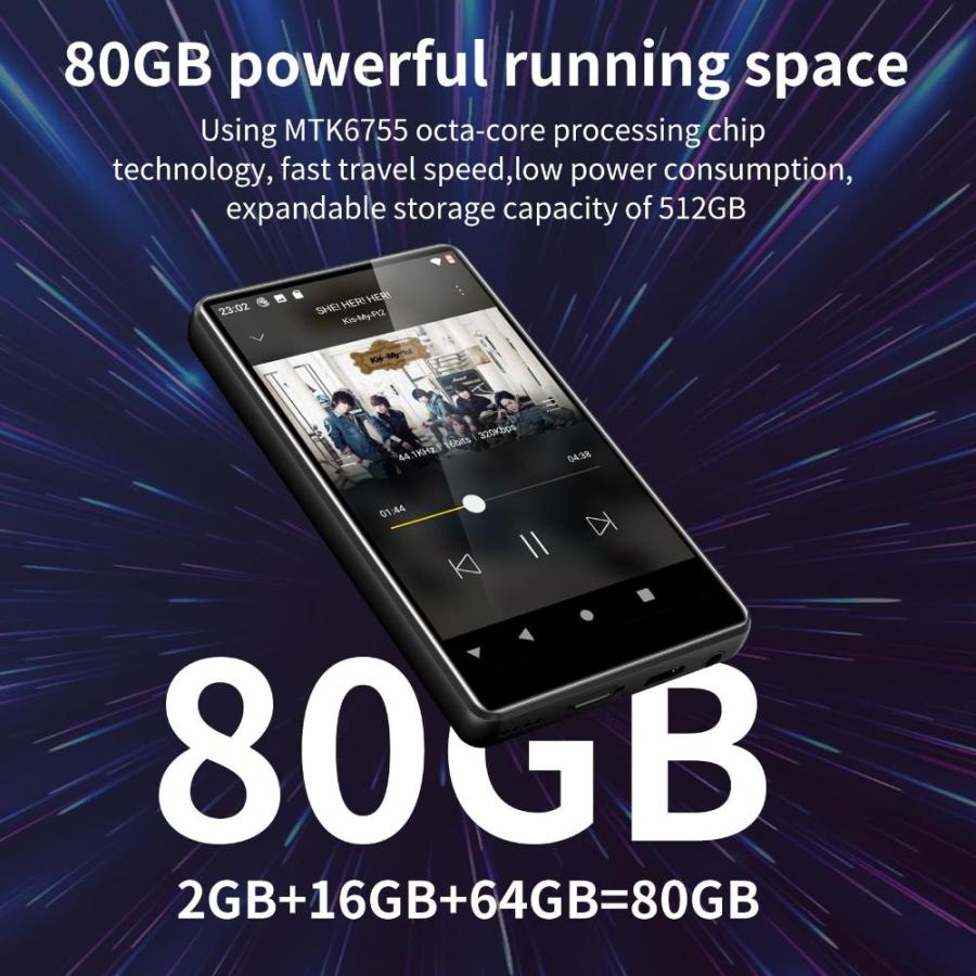 Android9.0 MP3プレーヤー 8コア 4インチ WIFI Bluetooth搭載 音楽プレーヤー 16GB ROM内蔵 64GB Micro : ys0000028741625365 ...