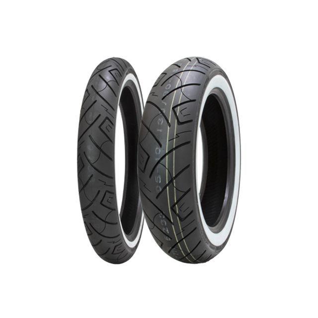 SHINKO（タイヤ） 正規品／SHINKO 汎用 オンロードタイヤ SR777 150/80B16 M/C 77H（ブラック/ホワイト ...