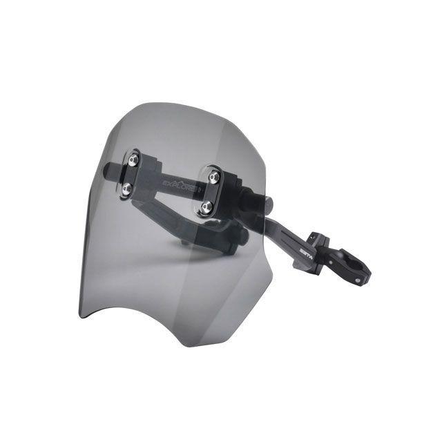 ZETA GB350/S スクリーン関連パーツ エクスプローラーウィンドシールド ショートタイプ（スモーク） ジータ バイク : パークアップ ...