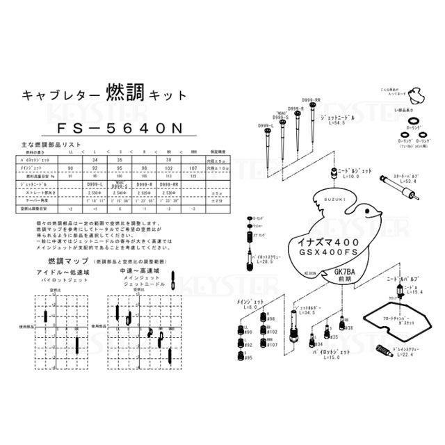 KEYSTER イナズマ400/GSX400FS（前期型） キャブレター関連パーツ 燃調キット イナズマ400/GSX400FS（GK7BA ...