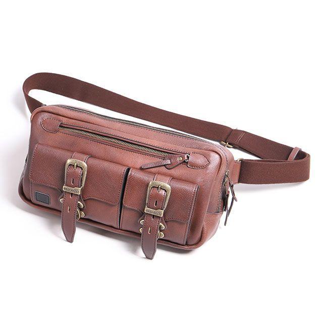 DEGNER ツーリング用バッグ W-114 レザーボディバッグ（ブラウン） デグナー バイク : パークアップバイクYahoo!店 - 通販 - Yahoo!ショッピング