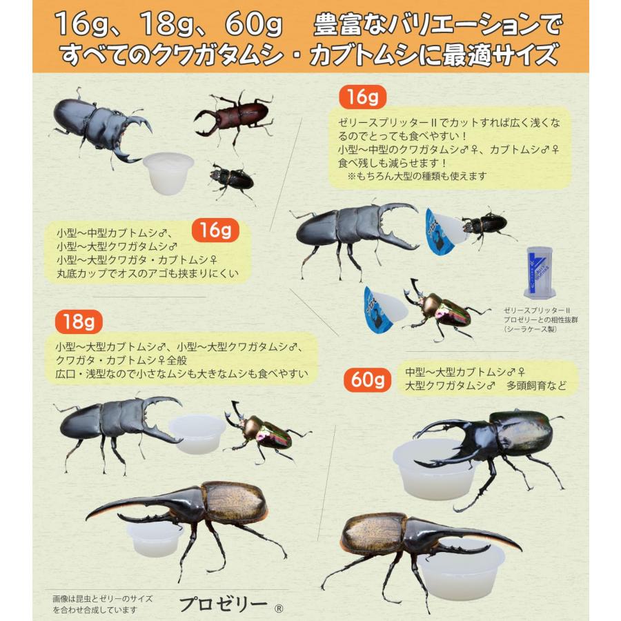 KBファーム プロゼリー(16g 100個入り) 高たんぱく カブトムシ・クワガタ用 : スターワークス社 - 通販 - Yahoo!ショッピング