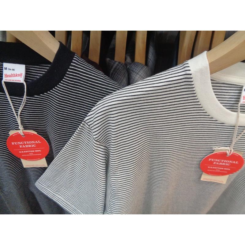 Healthknit 送料無料！！ ヘルスニットHealthknit ナローボーダー ファンクショナルファブリック クルーネック ショートスリーブ半袖Tシャツ 51013 : STADIUM ...