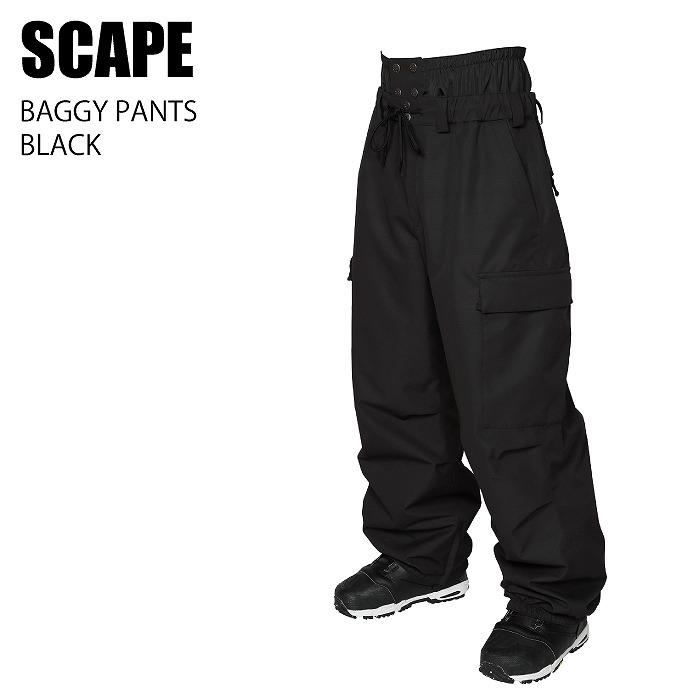 SCAPE エスケープ BAGGY PANTS BLACK 24-25 ウエア ユニセックス パンツ スノーボード スノボST ...