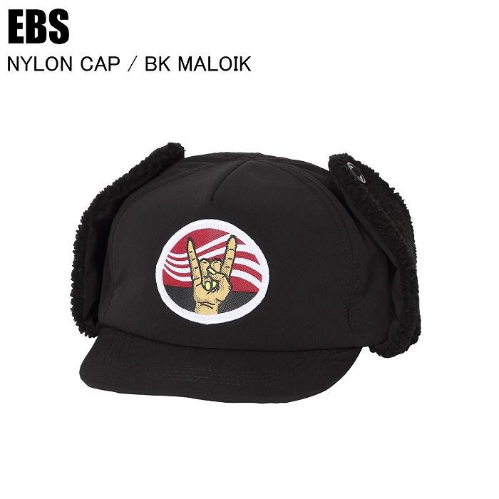 EBS エビス NYLON CAP ナイロンキャップ BK/MALOIK 4500416 スノーボード キャップ 耳付き帽子 ぼうし ...