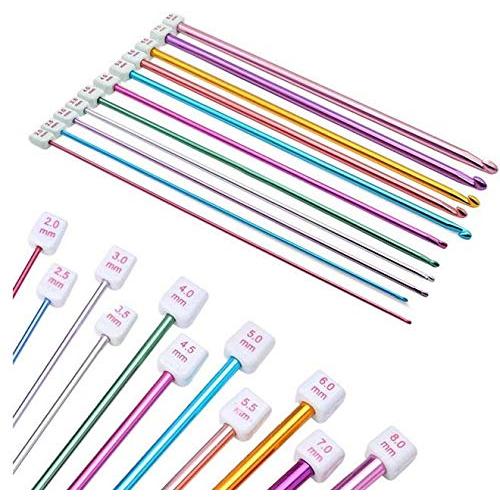 アフガン 編み針 かぎ針 11本入 カラフル レース針 編み棒 アルミ製 アルミニウムフック 編み物道具 DIY 手芸 セーター マフラー 帽子 ニッ : Takebaster - 通販 ...