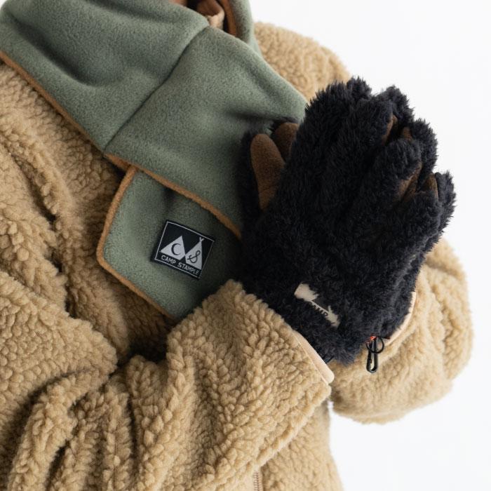 stample CAMP STAMPLE キャンプスタンプル 62879 スマホ指開き ボア グローブ あったか ジュニア 通学 子供 手袋 5本指 指穴 スマホ タブレット 暖かい 秋 冬 ...